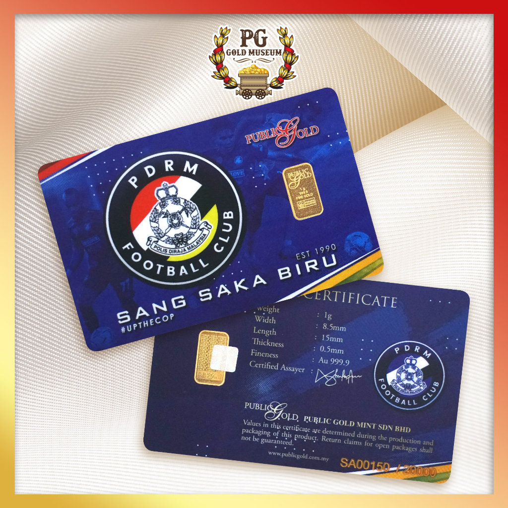 Public Gold Bullion Bar 1g (Au 999.9) - PDRM Football Club | Shopee ...