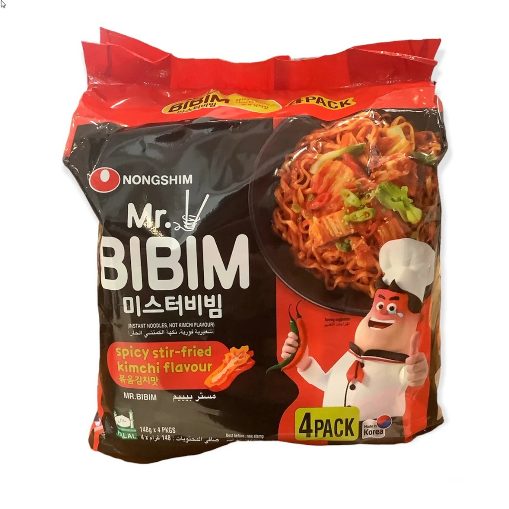 EXP: June 2024 HALAL Nongshim Mr Bibim Spicy Chicken & Stir-fried Kimchi Flavour - Pouch 148gX4 ...