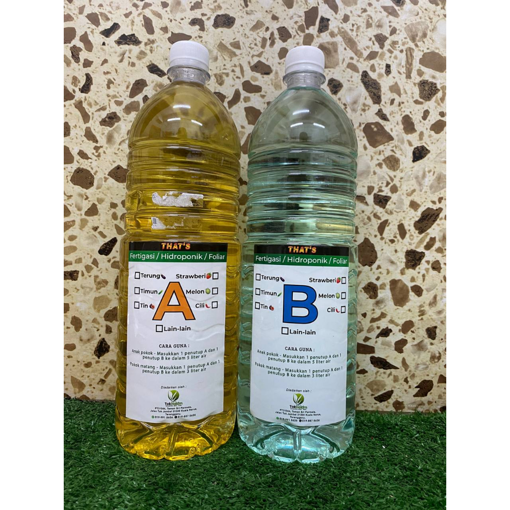 3 Liter Pati Baja AB Serbaguna untuk Siraman atau Hidroponik (A 1500ml ...