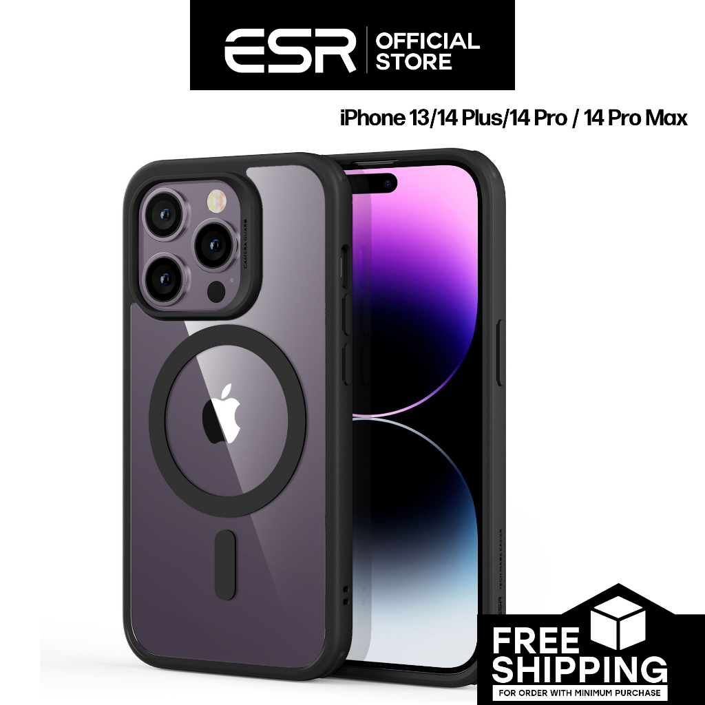 ESR Hybrid Series Hard PC Back and Frame with Halo Lock Ring for iPhone 13/14 Plus/14 ProMax ...