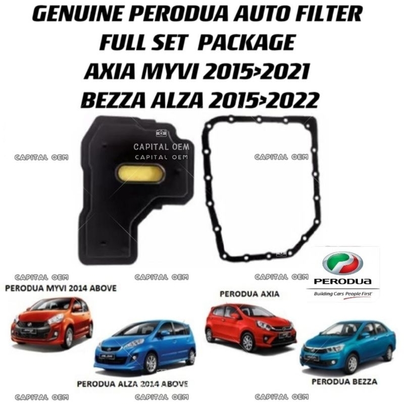 PERODUA AUTO TRANSMISSION FILTER WITH GASKET METAL MYVI L/B,AXIA,BEZZA, ALZA 14-22 AVANZA -100% ...