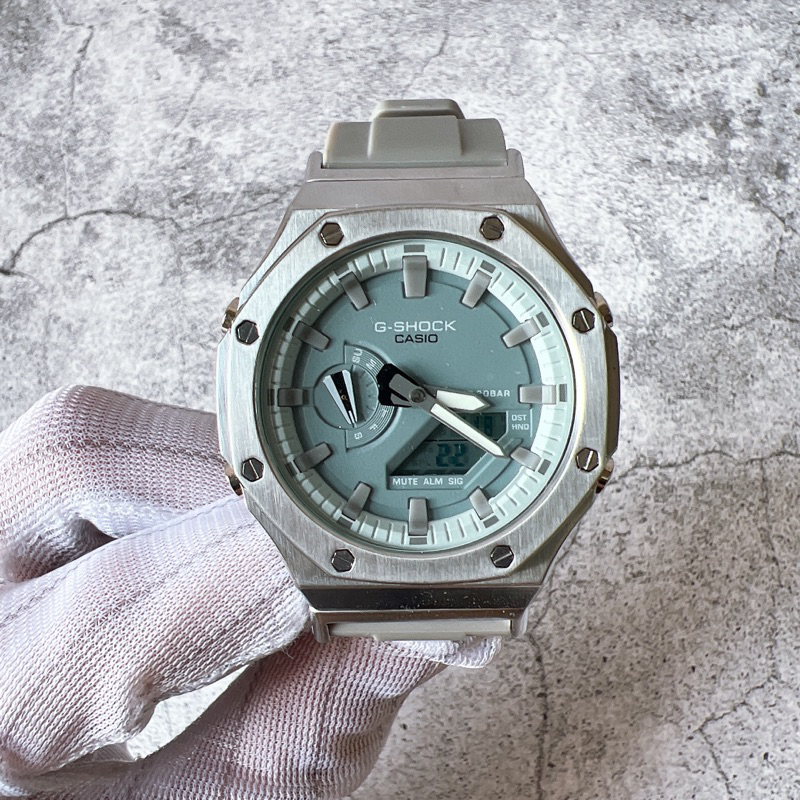 GA-2100 AP GREY STEEL BEZEL RUBBER STRAP PREMIUM CORY 1.1 | Shopee Malaysia