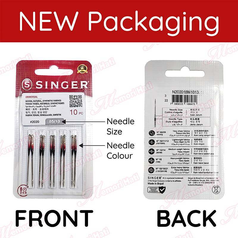 Singer Original Needle 2020 Made In Brazil | Jarum Singer 2020 Buatan ...