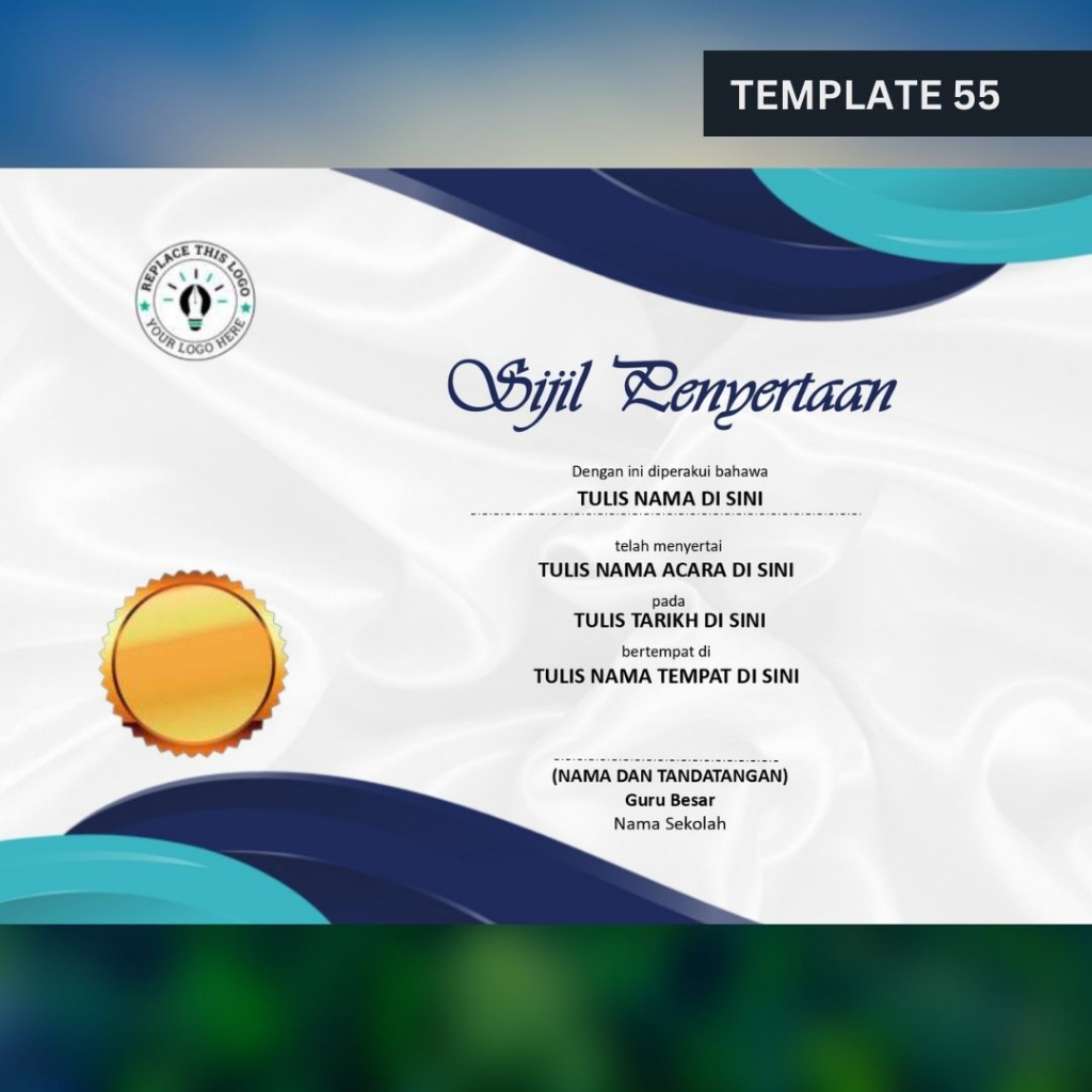 [Powerpoint] Template Sijil Certificate Template Editable Powerpoint ...