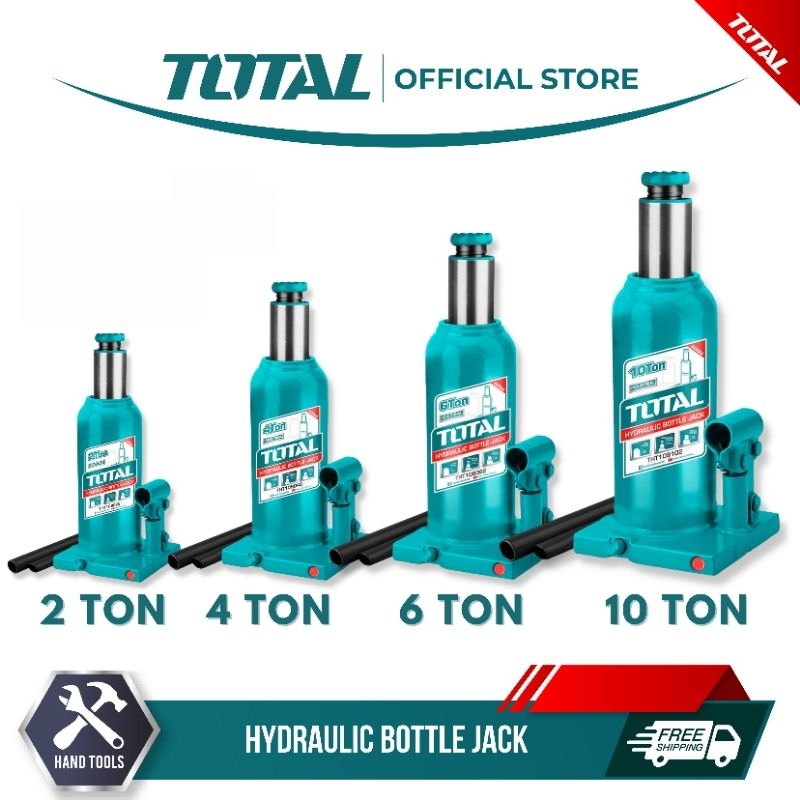 Total Hydraulic Bottle Jack (2 - 10 Ton) THT109022 / THT109042 ...