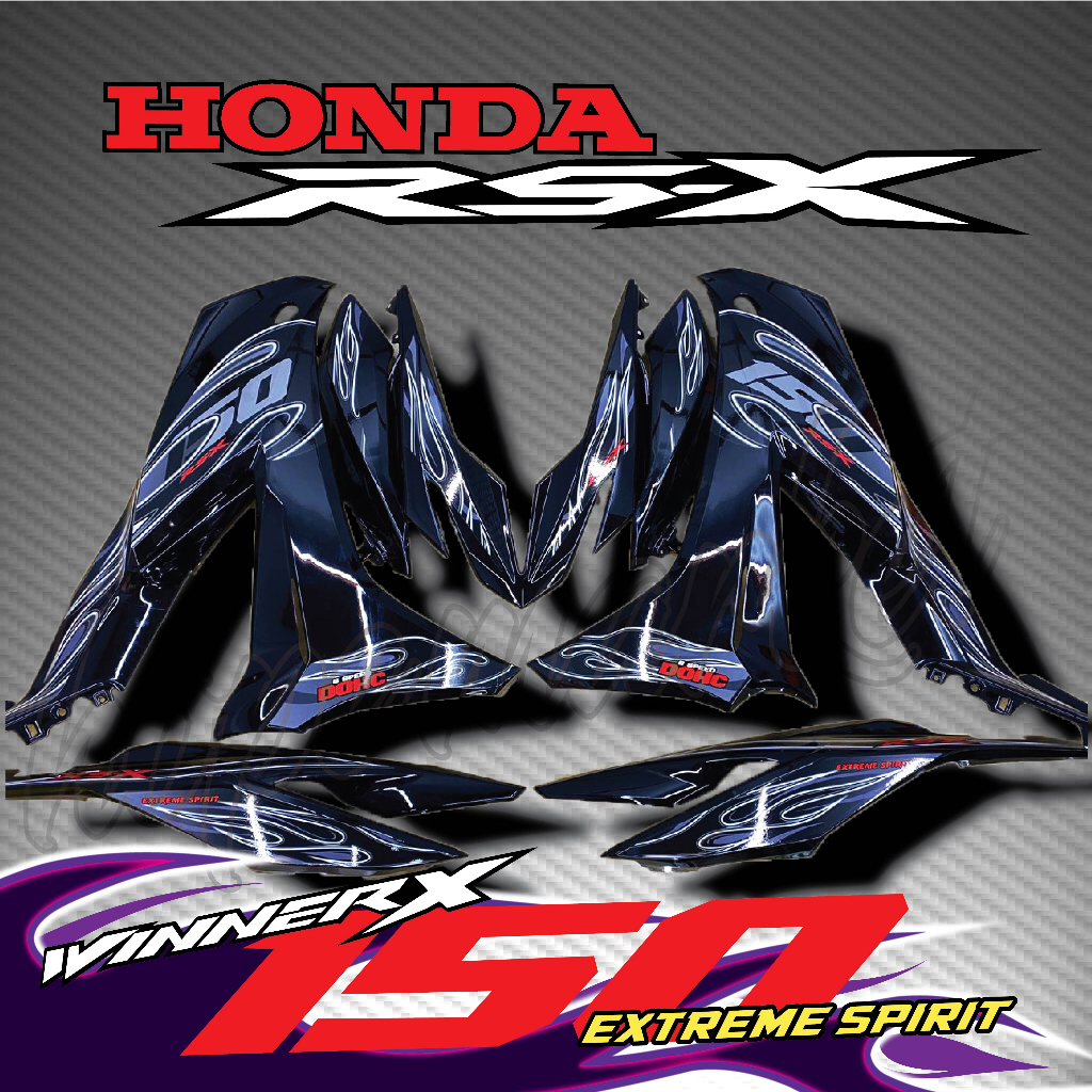 STRIPE MOTOR HONDA RSX 150 TRIBAL LIGHT FIRE SPIRIT CUSTOM BODY STICKER ...