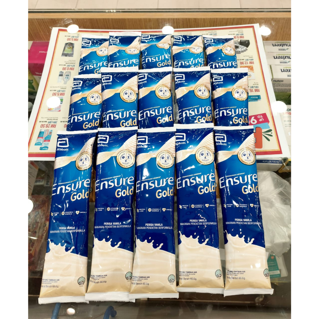Abbott Ensure Gold Vanilla/Coffee/Almond Flavour 60.6g (15 SACHET/10 ...