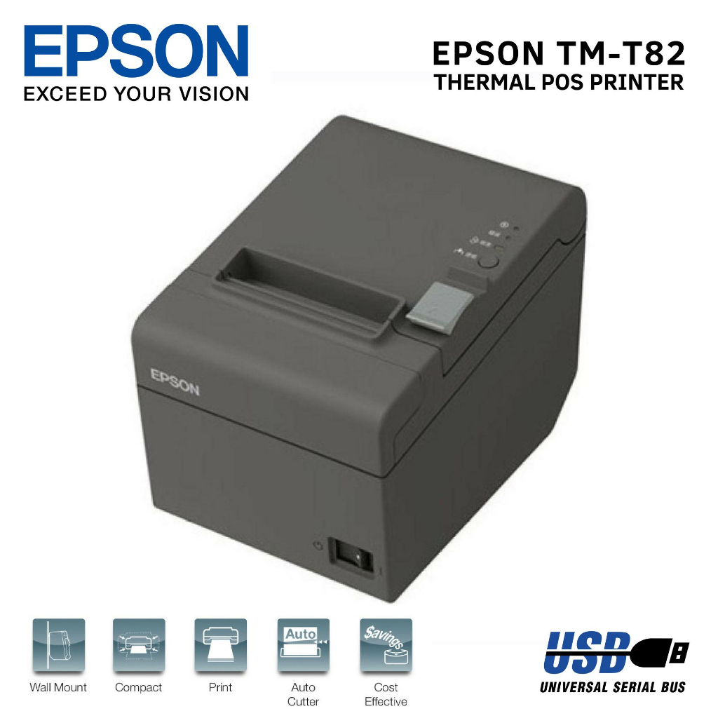 Epson TM-T82iii 80mm Thermal Receipt Printer usb+serial usb+lan ...
