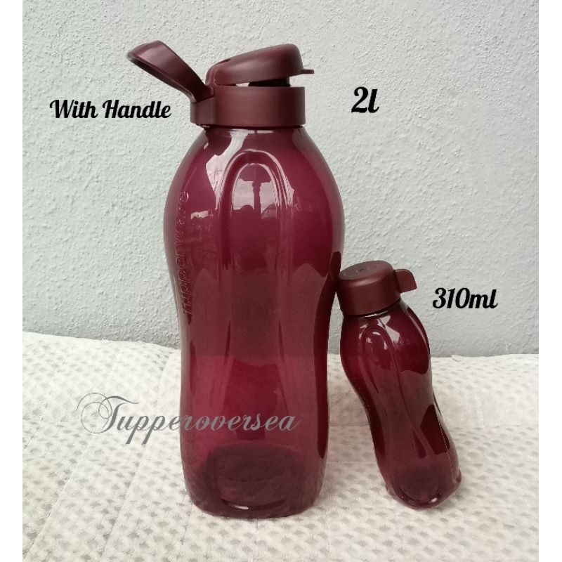 [ New Colour ] Tupperware Giant Eco Bottle 2L / 310ml - Maroon / Dark ...