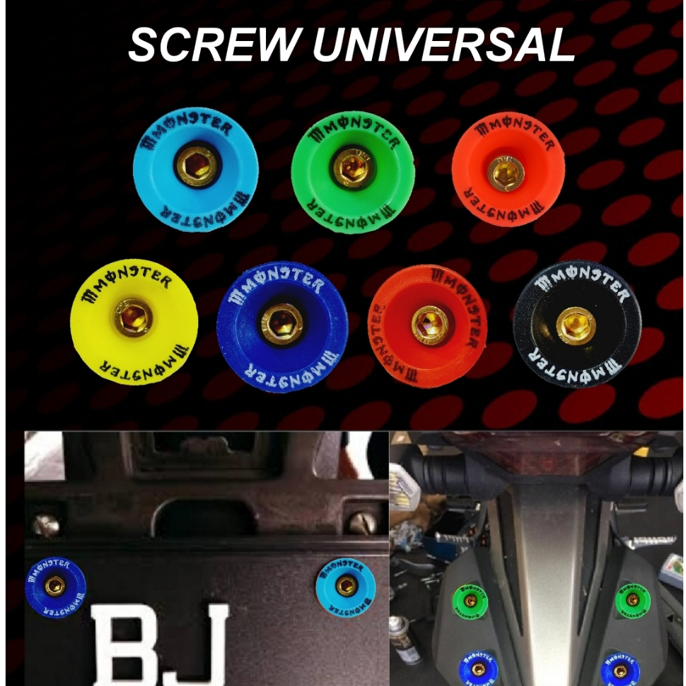 SCREW PLATE SKRU NO PLATE MOTORCYCLE MONSTER MOTOR SCREW UNIVERSAL ...