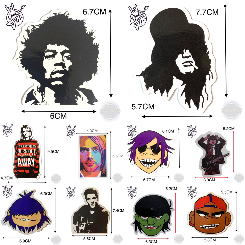 STICKERS 02 - MIX OF ROCK ARTIST CHARACTER STICKERS | Shopee Malaysia