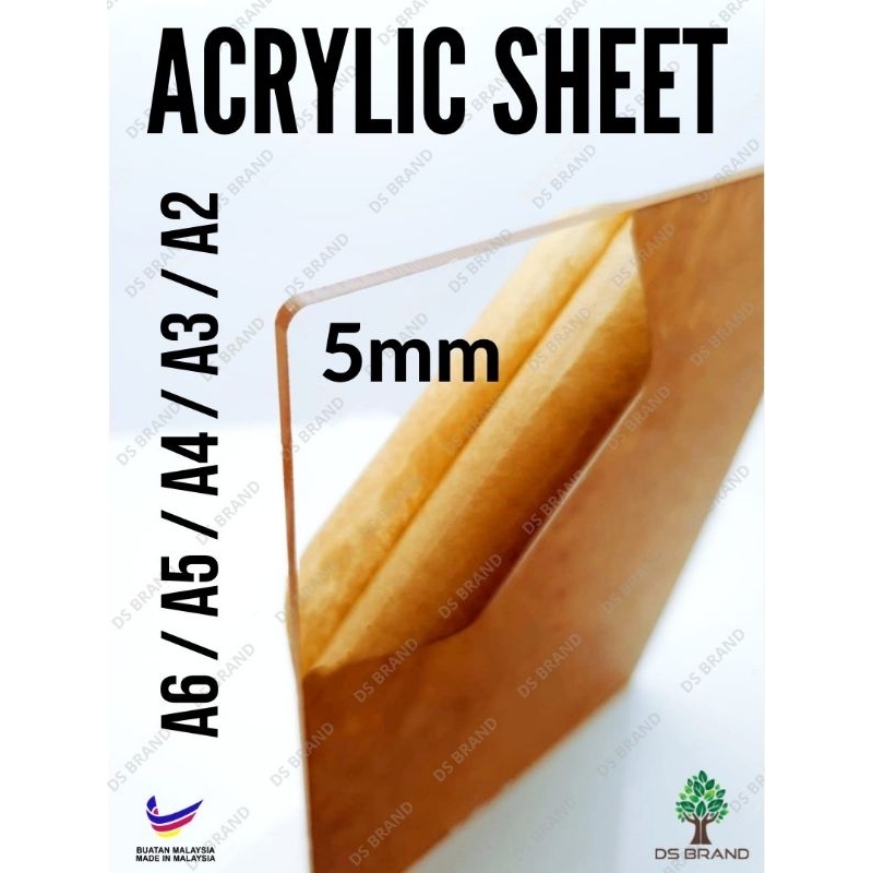 5mm Thickness Acrylic A2 A3 A4 A5 A6 Sheet / Super Clear / Grade A ...