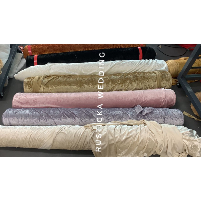 Kain Velvet Diamond Velvet Fabric Baldu Bidang 63 inci Wedding Backdrop ...