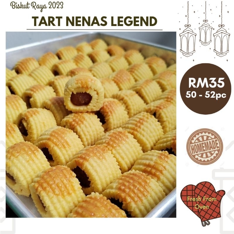 Tart Nenas Premium Homemade Balang Besar Tart Nenas Pineapple Tart Shopee Malaysia