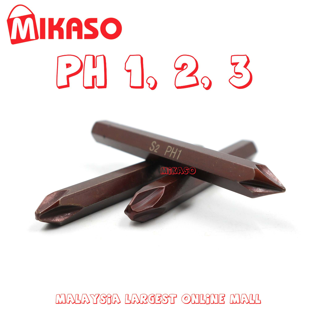 Impact Driver Bit PH1 PH2 PH3 MIKASO | Shopee Malaysia