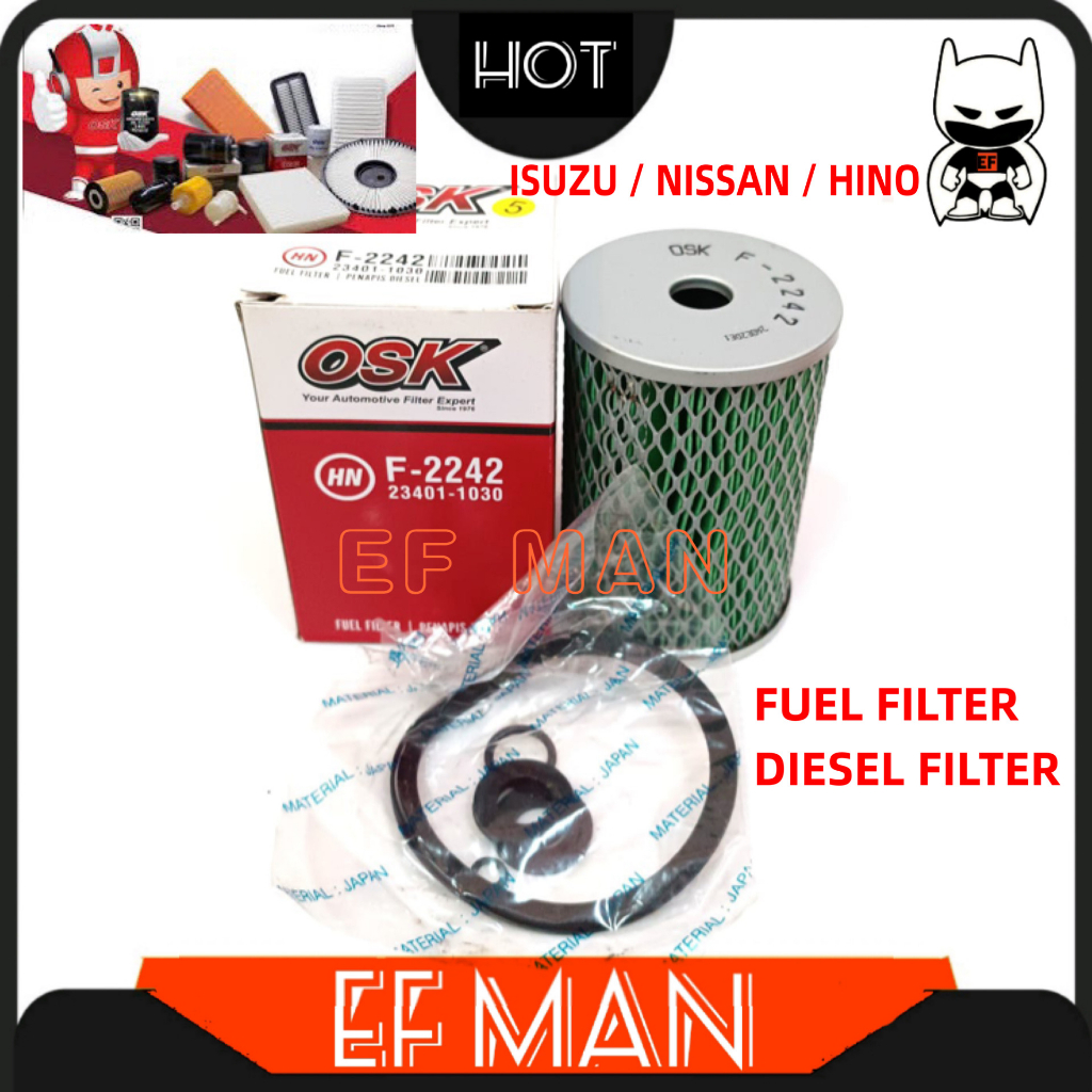 OSK F-2242 FUEL FILTER DIESEL FILTER LORRY ISUZU NISSAN HINO LORI ...