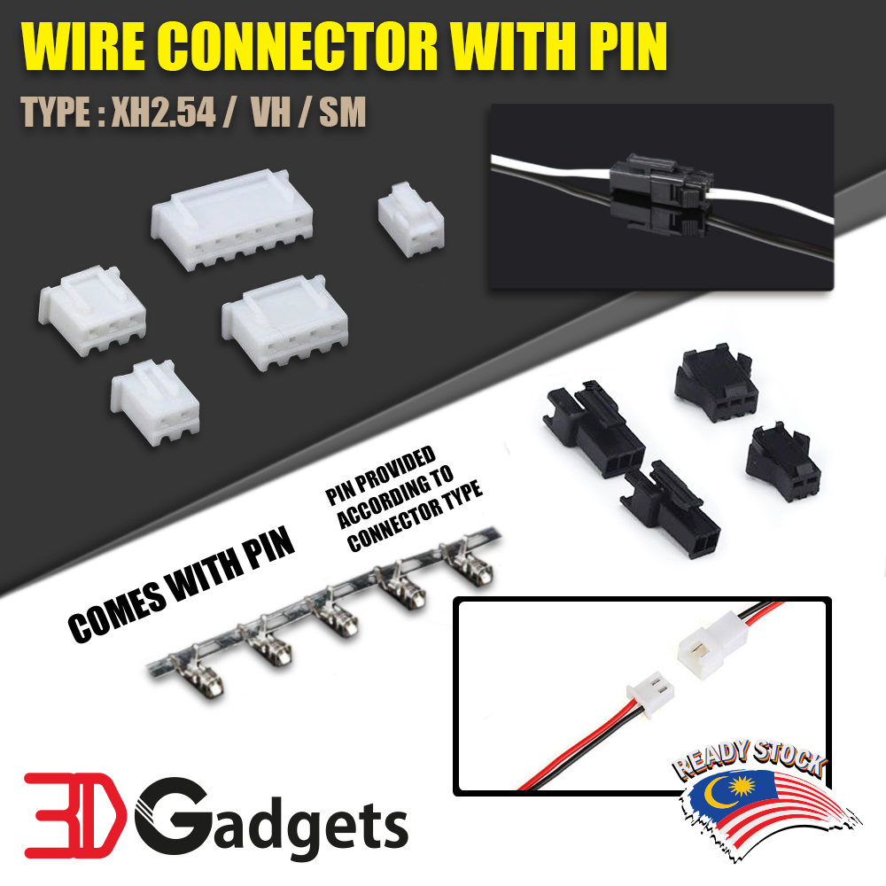 Wire Cable Connector With Pin Variant XH2.54 SM2.5 VH3.96 for 3D ...