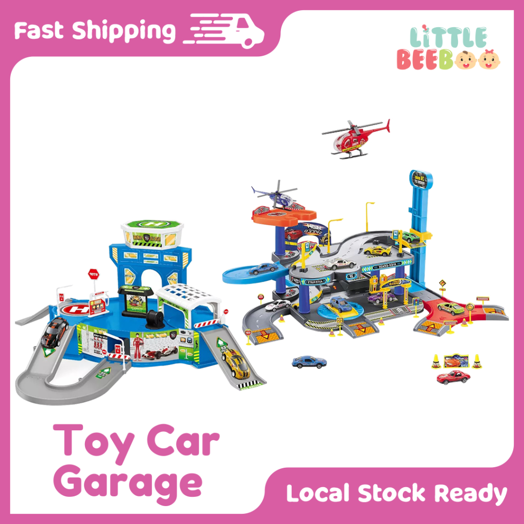 Toys Car with Buildable Road Racing Track Station pretend Play Parking ...
