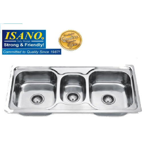 Isano Triple Bowl Sink - E211 | Shopee Malaysia