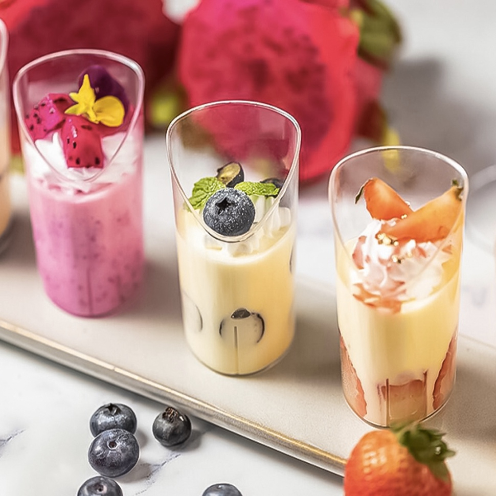 80/10ml Transparent Triangle Slanted Dessert Cup | Mini Tiramisu Mousse ...