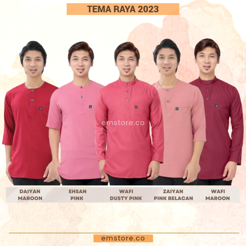 Kurta Lelaki Dewasa Murah Kurta Maroon Dusty pink belacan Kurta Raya ...