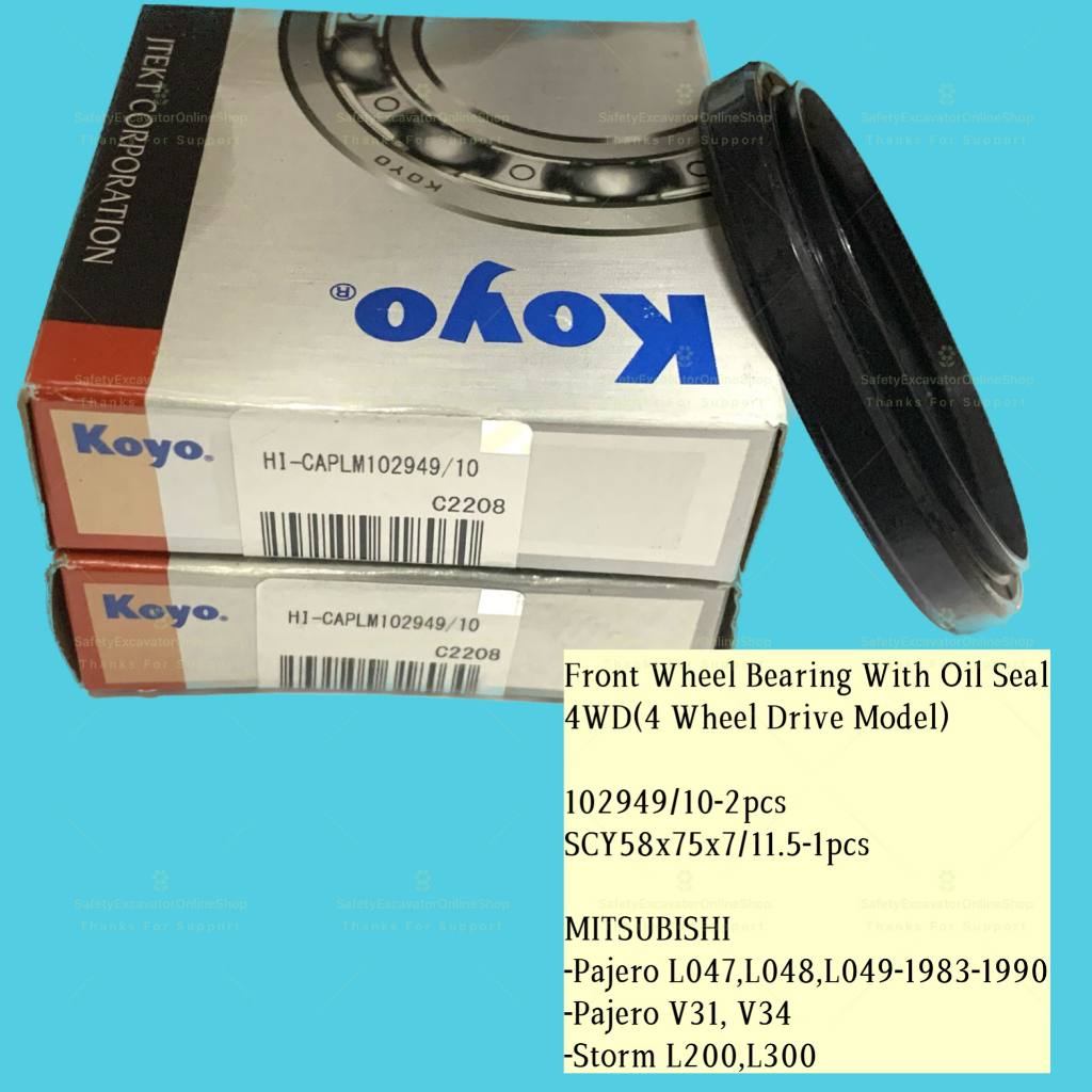 JETKT KOYO THAILAND STORM L200 4WD FRONT WHEEL BEARING & SEAL ...