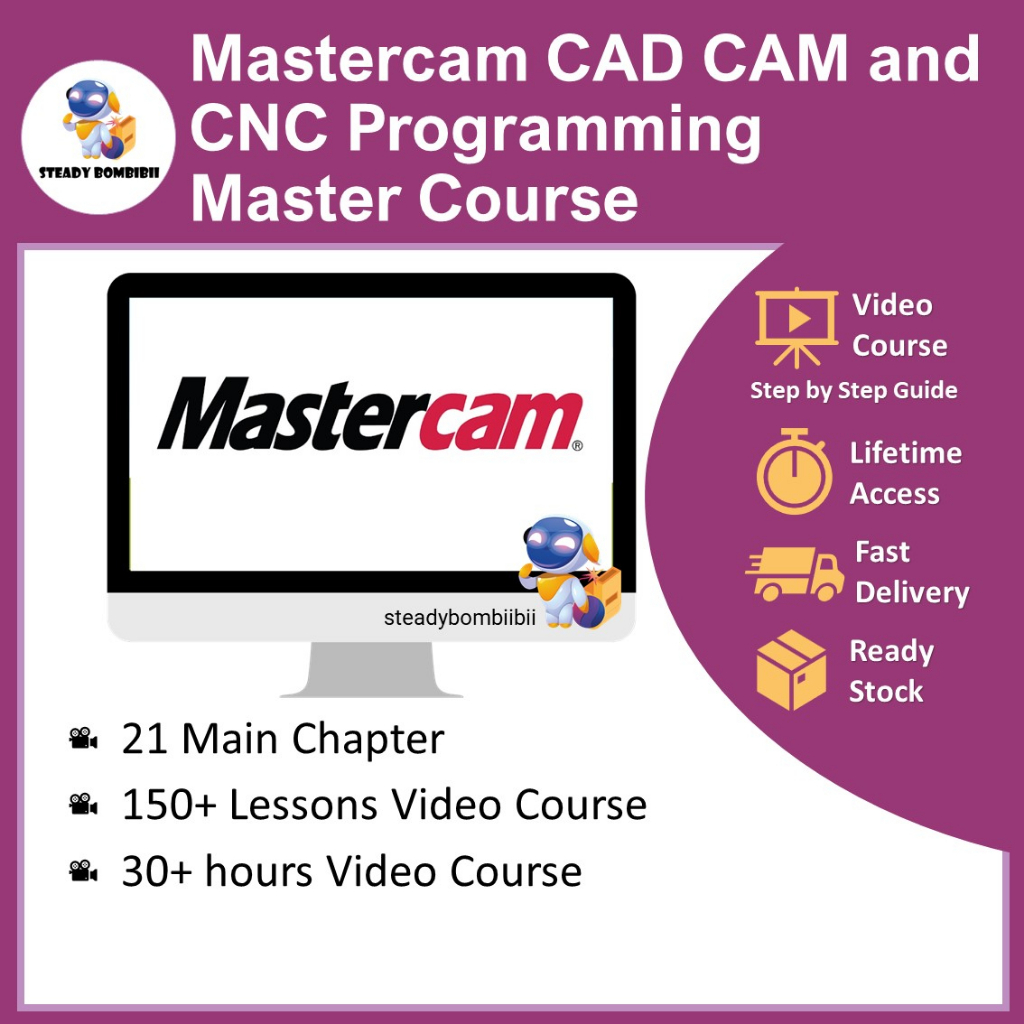Mastercam CAD CAM and CNC Programming Master Course [150+ Lessons Video Tutorial] | Shopee Malaysia