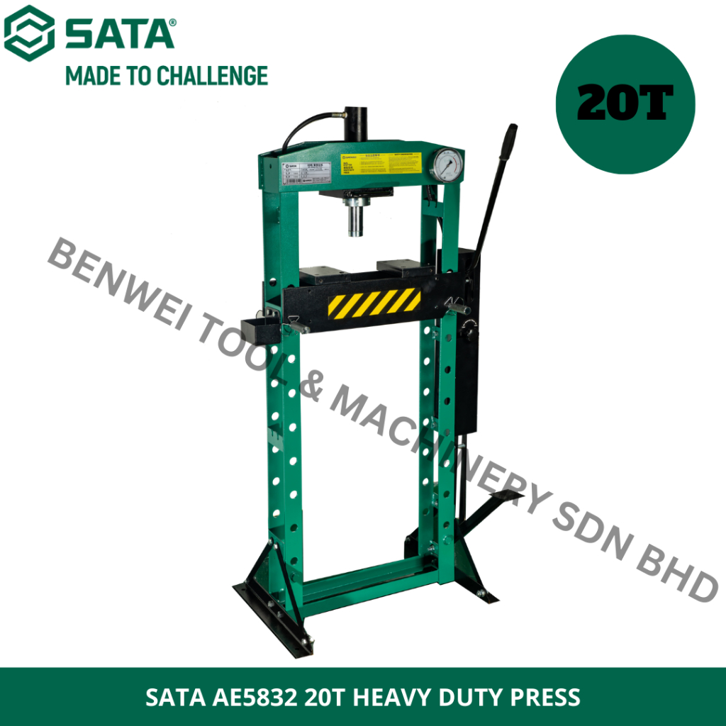 (D5) SATA AE5832 20T HEAVY DUTY PRESS / BEARING PRESS / HYDRAULIC PUMP ...