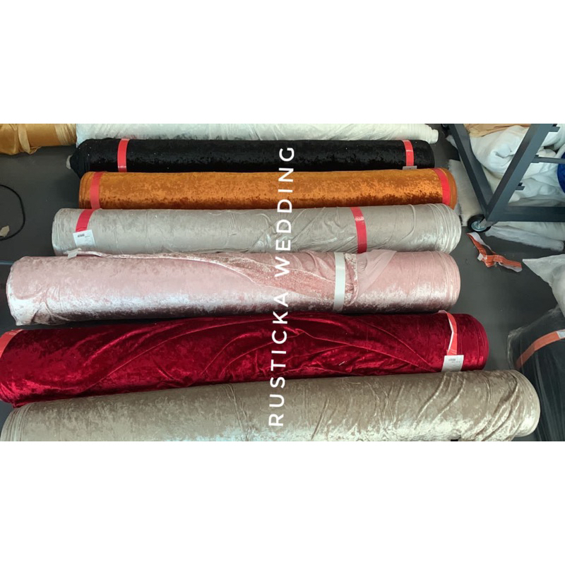 Kain Velvet Diamond Velvet Fabric Baldu Bidang 63 inci Wedding Backdrop ...