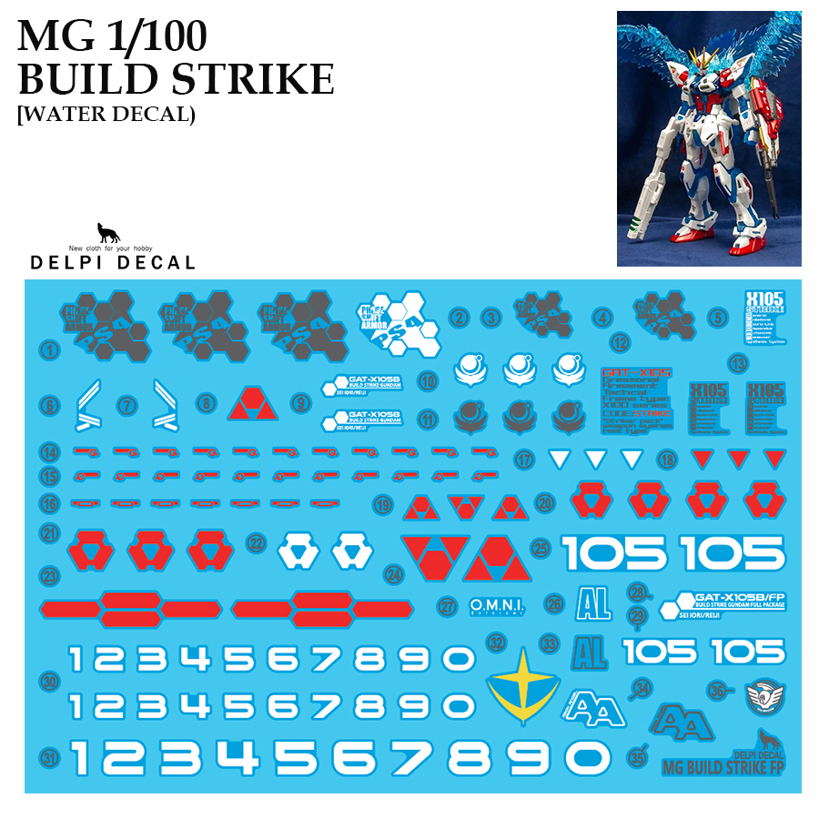 [DELPI DECAL] 15A MG 1/100 BUILD STRIKE GUNDAM [WATER DECAL] MODEL KIT ...