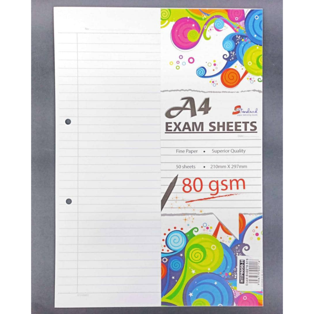 READY STOCK!! Standard Exam Sheets With Hole A4 80Gsm 50 Sheets ...
