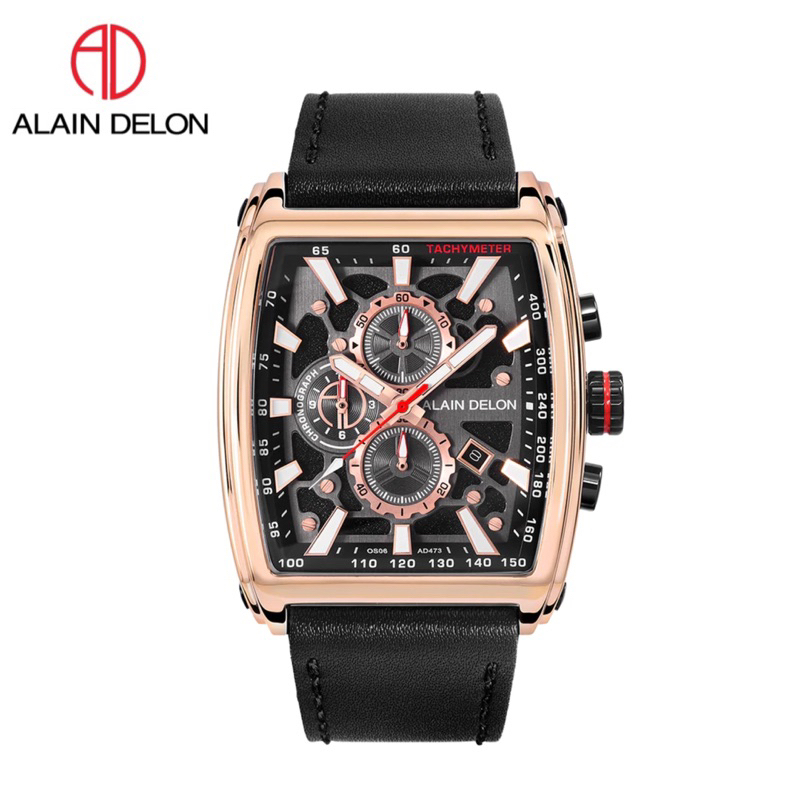 Alain Delon Watch 💯 (Ori) AD473-1532C Men Chronograph Leather / Alain ...