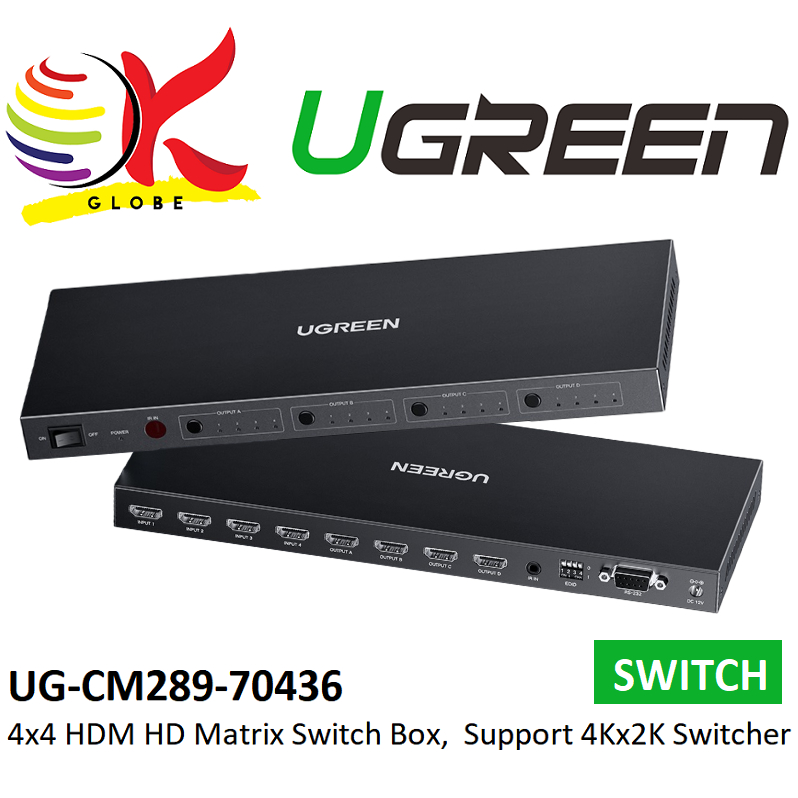 UGREEN 4X4 HDM HD MATRIX SWITCH BOX 4 IN 4 OUT SWITCHER , SUPPORT 4K X ...