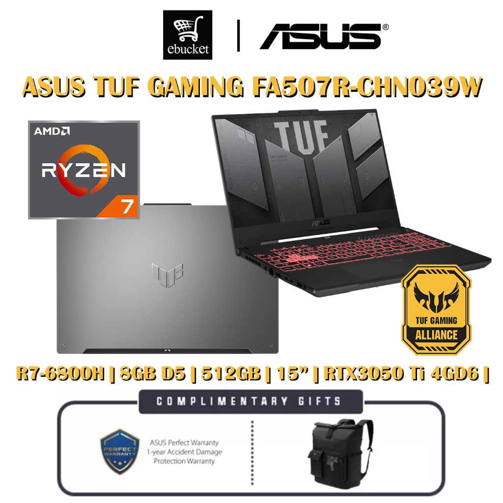Asus TUF Gaming A15 FA507R-CHN039W Laptop / Notebook ( R7-6800H / 8GB ...