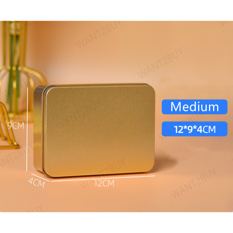 🇲🇾 3 Size Rectangle Empty Candy Metal Tin Box Flip Storage Box Case ...