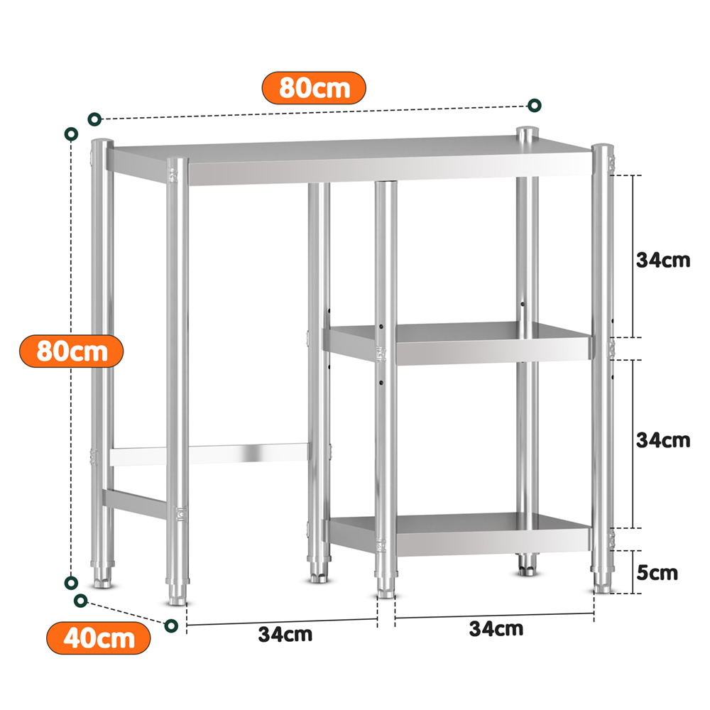 Rak Dapur Gas Upgraded Stainless Steel 3 Tier Kitchen Stove Rack with ...