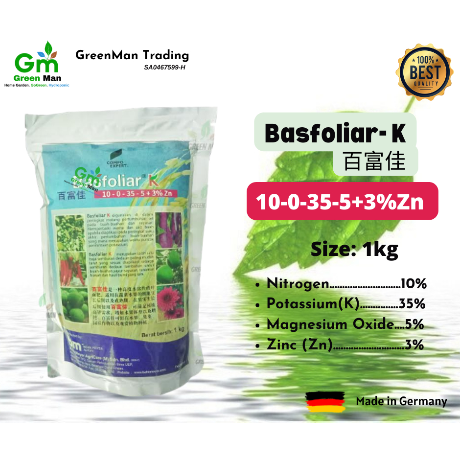 1kg bm Basfoliar-K Baja Foliar Bunga+Sayuran Buah High (K) Potassium ...