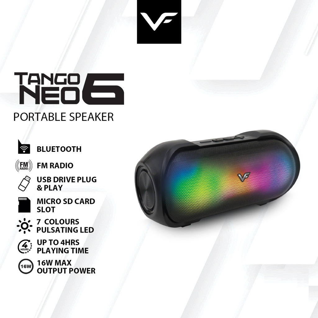 Vinnfier Tango Neo 6 Portable Bluetooth LED FM USB Mirco SD Compacts ...