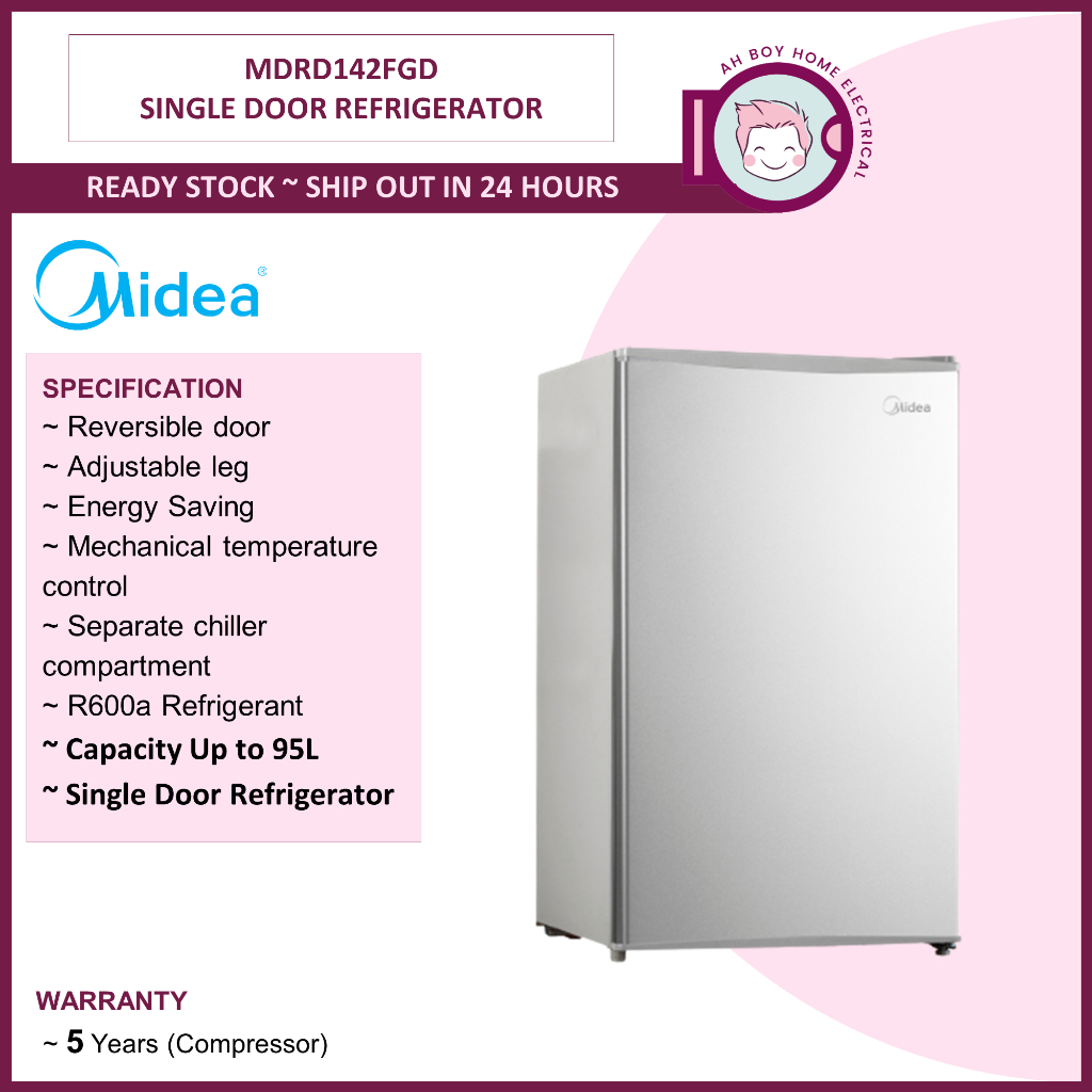 Midea Single Door Refrigerator 95L - MDRD142FGD | Shopee Malaysia