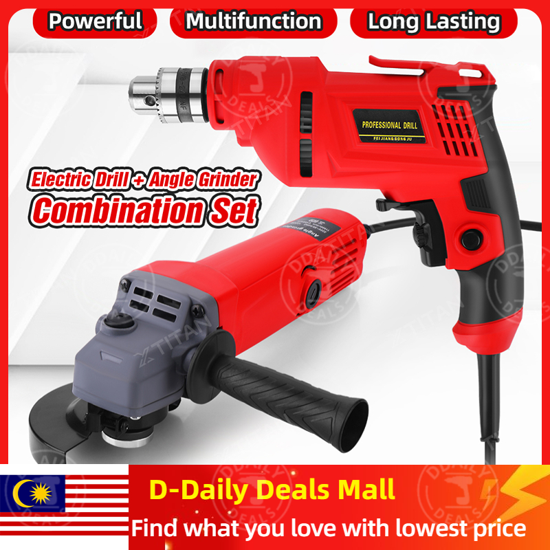 Combo Deal: 1000W Angle Grinder+880W Impact Drill 2 In 1 Power Tools ...