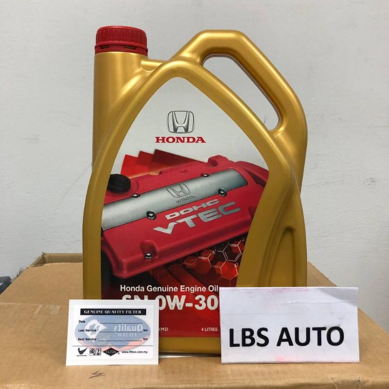 Honda Fully Synthetic SN 0W30 4Liter Free Oil Filter Minyak Hitam For ...