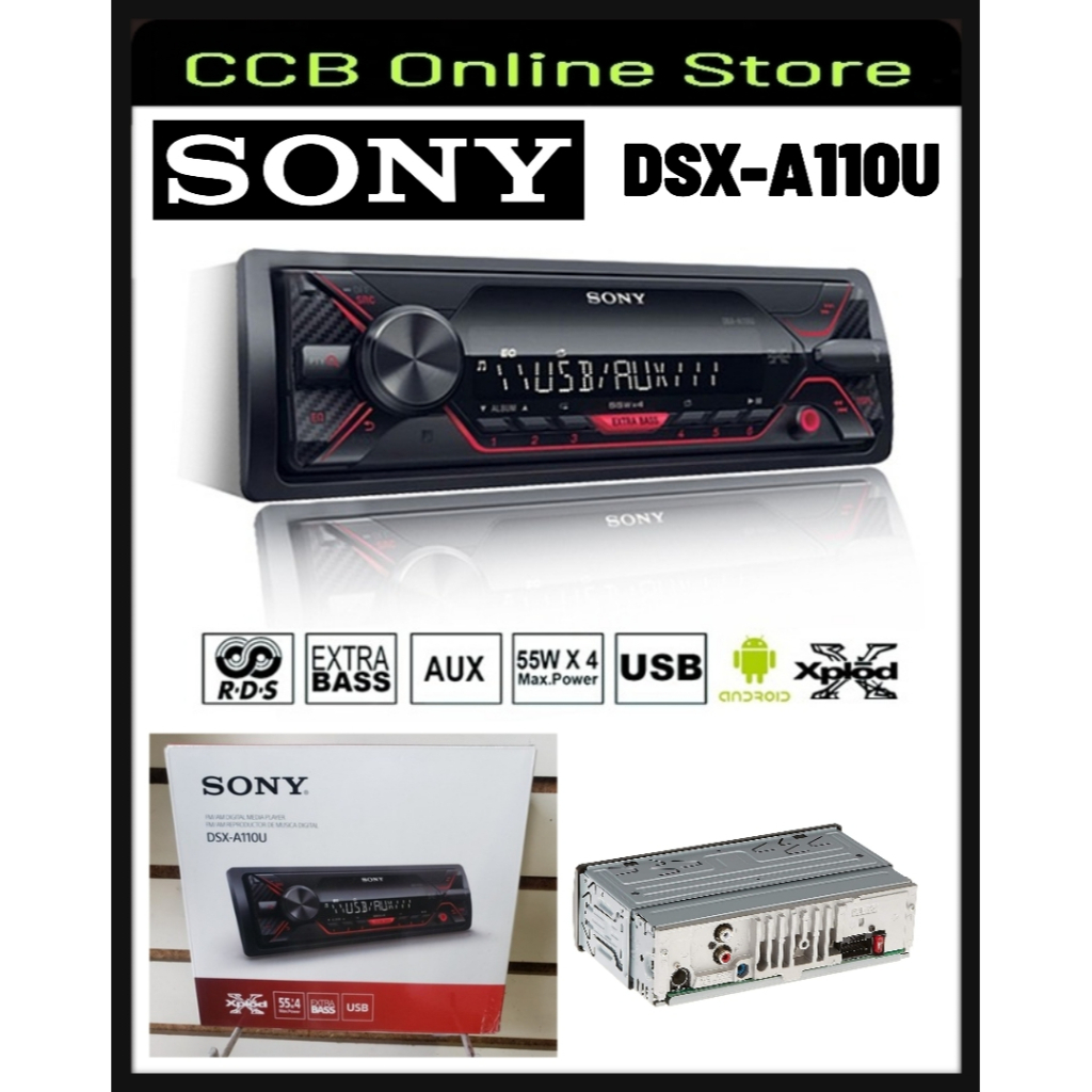Sony DSX-A110U Media receiver with USB/AUX/FLAC/WMA/MP3 Car Digital ...
