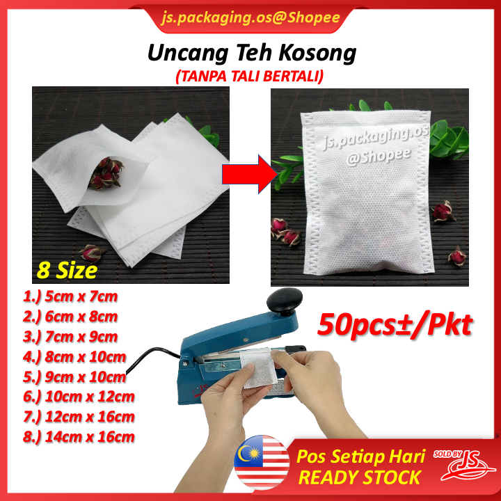Uncang Teh Kosong / Non-Woven Empty Teabags Seal Filter Tea Bag ...