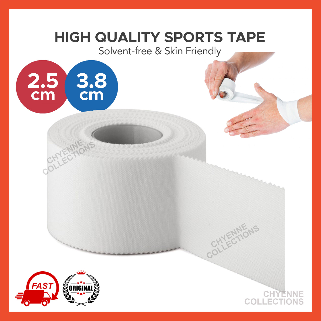 10M White Sports Tape ( Inelastic Tape Bandage ) Cotton Sport Tape ...