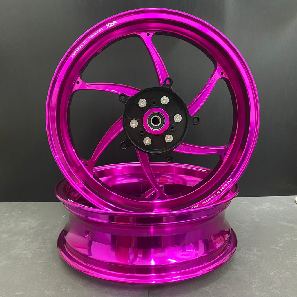 VRX CNC SPORT RIM SET 6 BATANG CAS TING RIM FRONT 350-15 REAR 400-14 ...