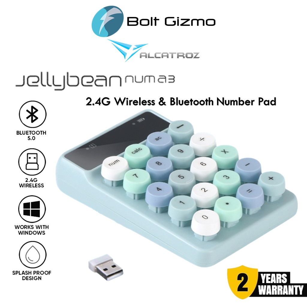 Alcatroz JellyBean NumPad KeyPad A3 Membrane Bluetooth & 2.4G Wireless ...