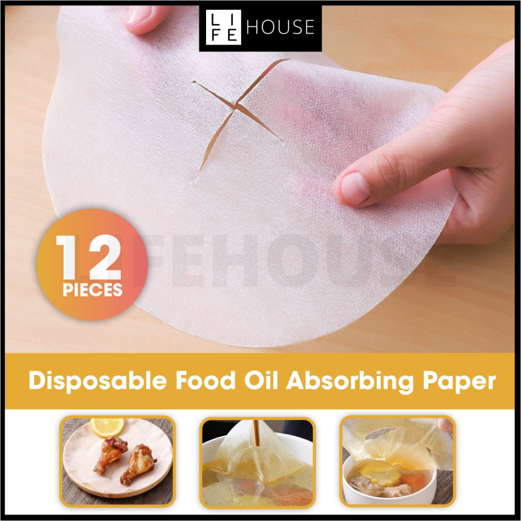 [12 pieces/set] Disposable Food Oil Absorbing Paper For Food Soup ...