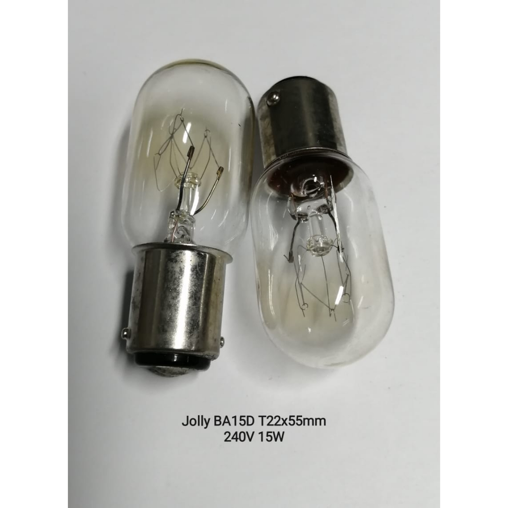 JOLLY BA15D 240V 15W T22X57 TUBULAR/SEWING MACHINE BULB | Shopee Malaysia