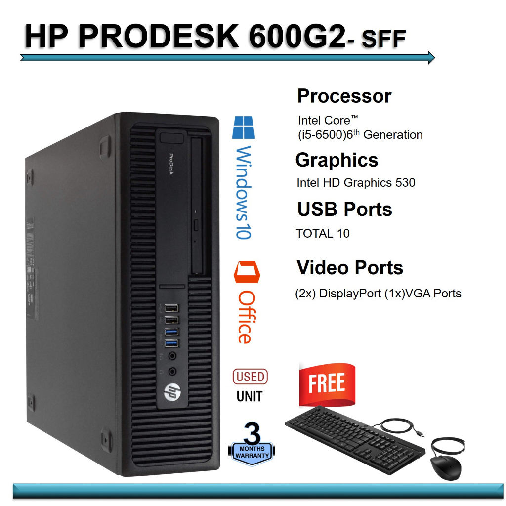 HP PRODESK 600G2 SFF Intel Core i5 (6TH GEN) Windows 10 Pro | Shopee Malaysia