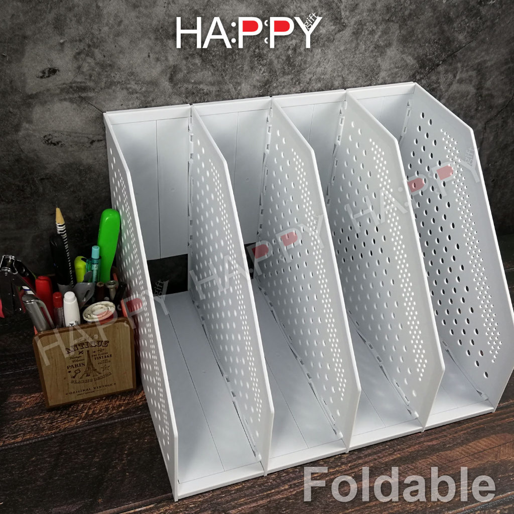 book shelf File folder foldable A4 file stand holder, Magazine File ...